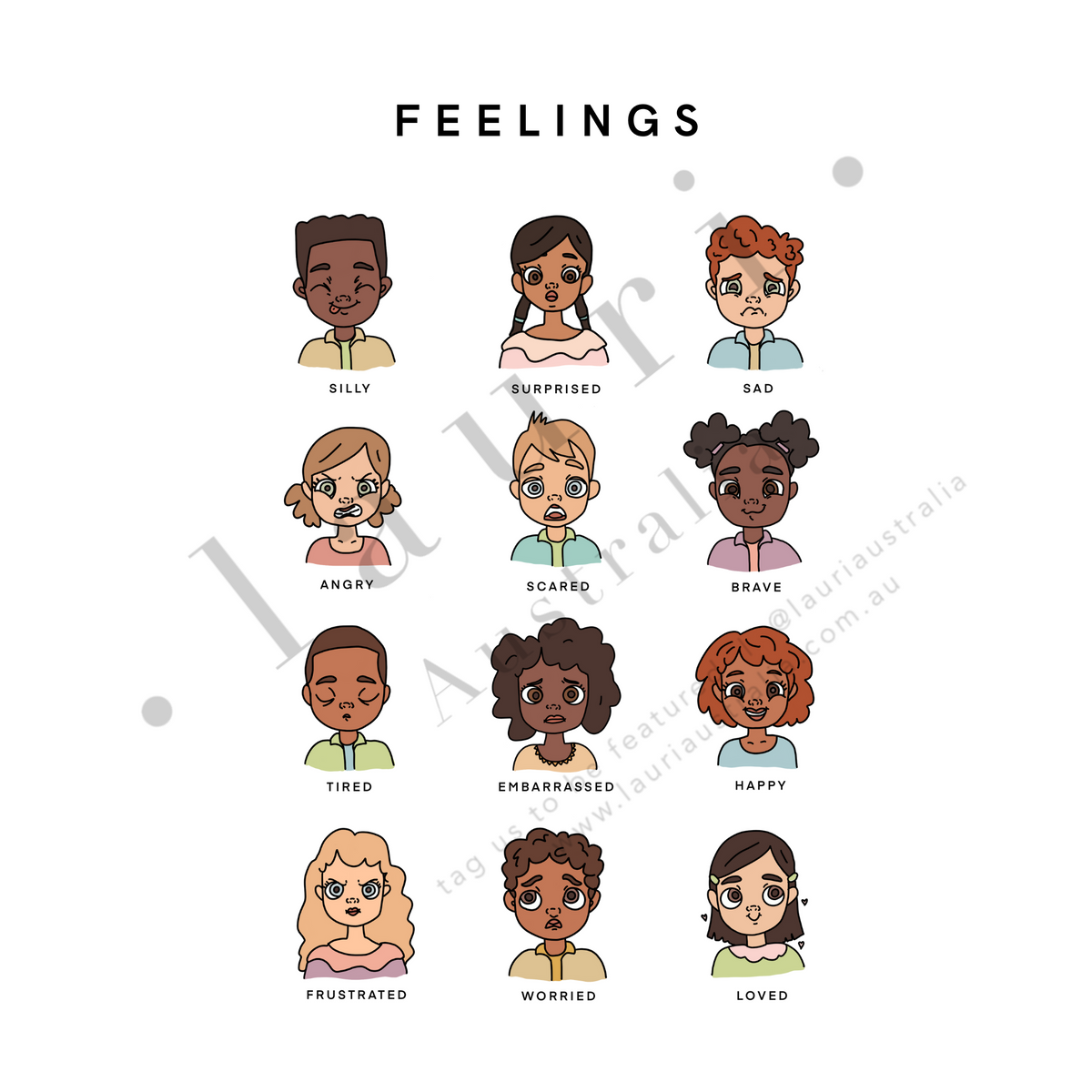 Feelings Poster for Child's Calming Corner DIGITAL DOWNLOAD Print ...
